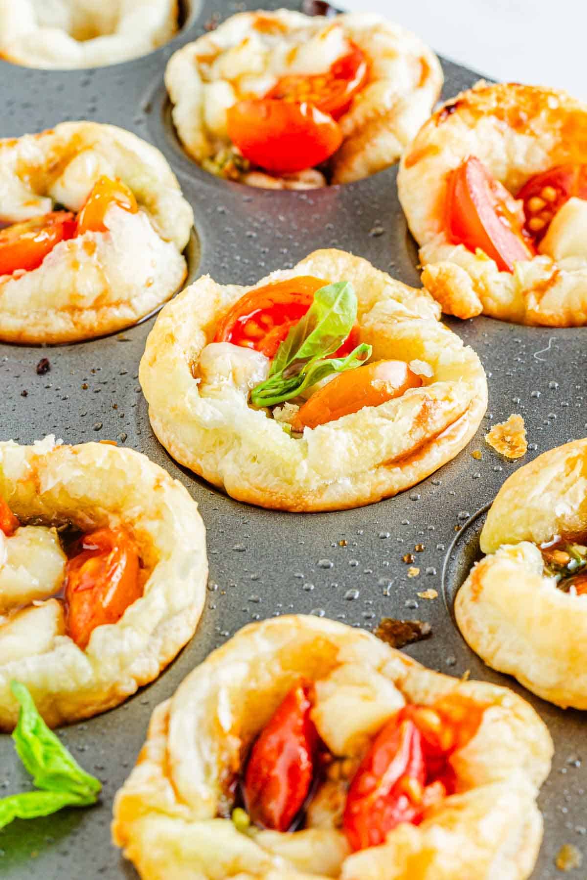 Cheesy Caprese Pesto Tarts Recipe - Pocket Friendly Recipes